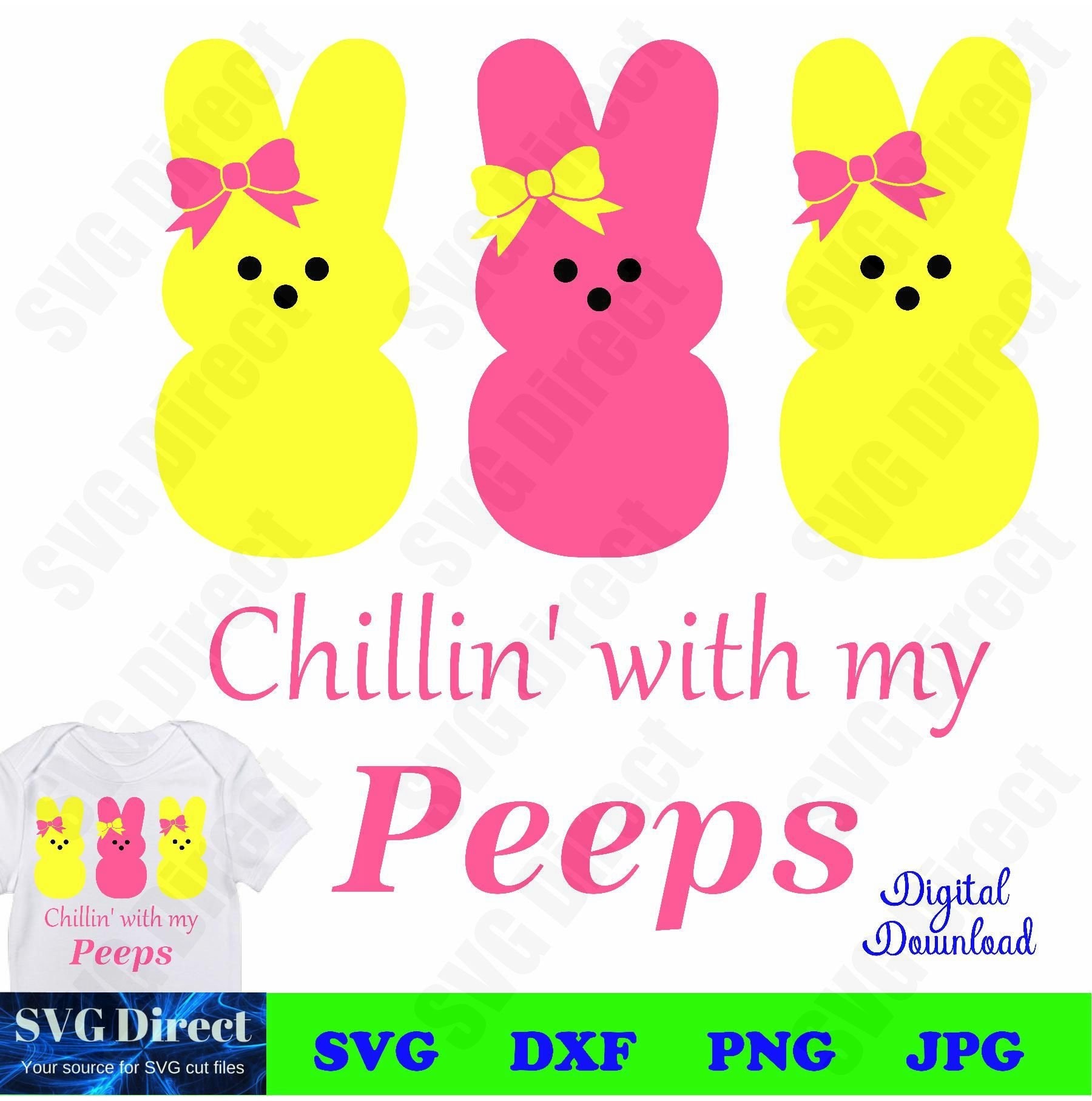 Girls Chillin With My Peeps Svg Png Dxf Jpg use with | Etsy
