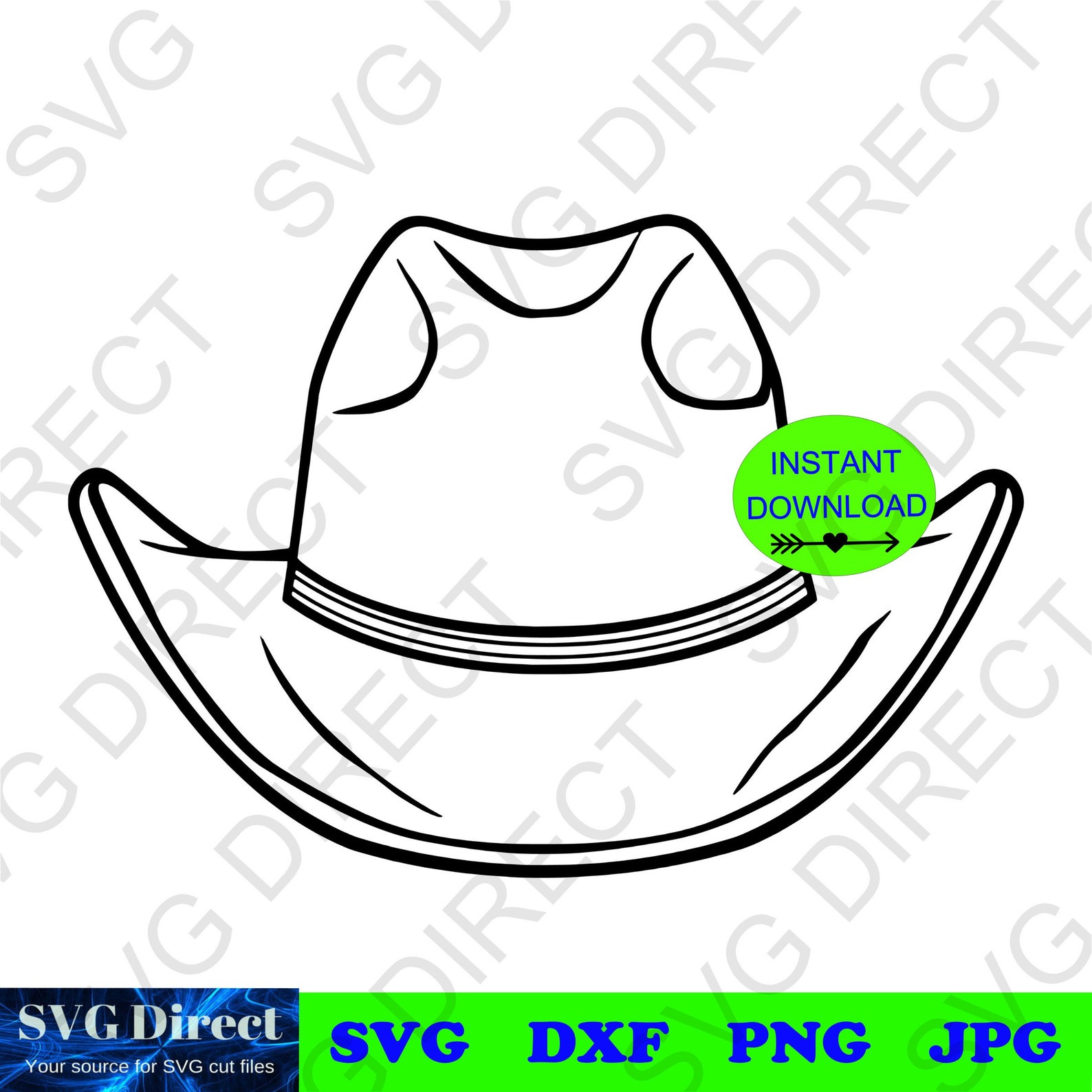 Cowboy Hat SVG Bundle, Set of 5 - No Fill **** Cowboy Hat Bundle ...