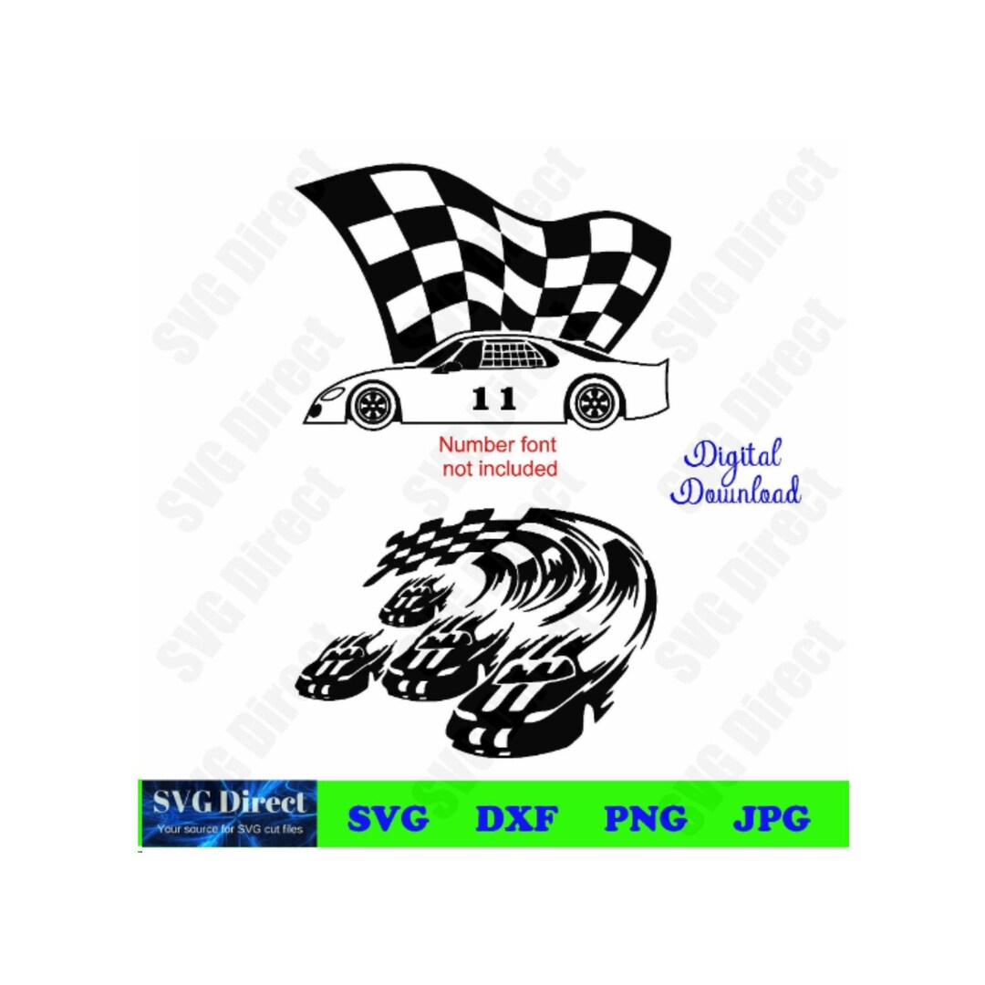 Racing Car Set ****svg, Png, Dxf, Jpg Use With Silhouette Studio ...