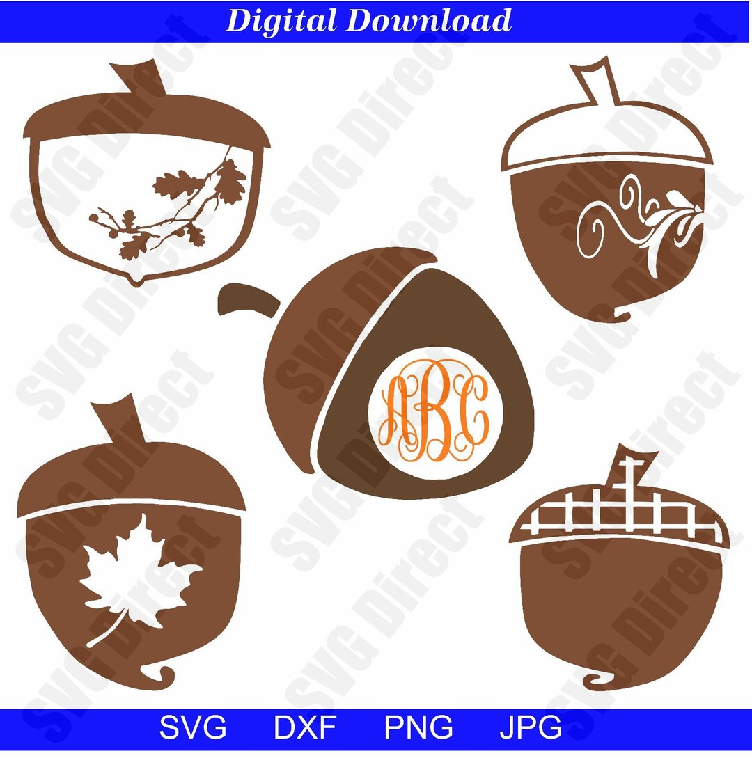 ACORNS ** Svg, Png, Dxf, Jpg Use With Silhouette Studio & Cricut ...