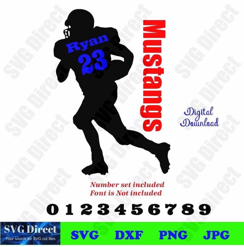 Football Player Running svg Png Dxf Jpg Use With - Etsy