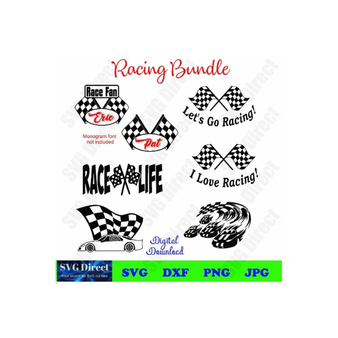 Car Racing Design Bundle ****svg, Png, Dxf, Jpg Use With Silhouette ...