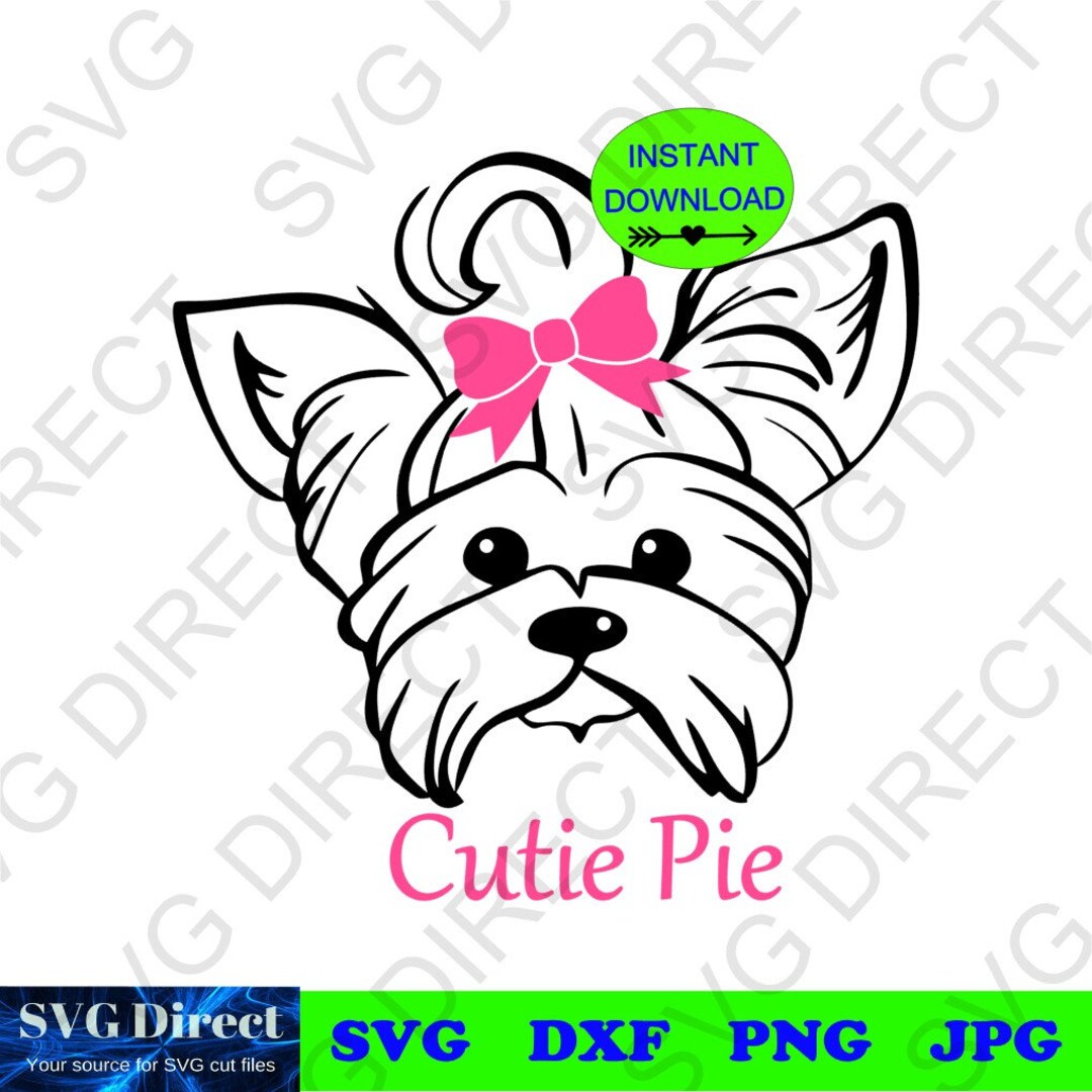 Yorkie * Svg, Png, Dxf, Jpg Use With Silhouette Studio & Cricut, Vector ...