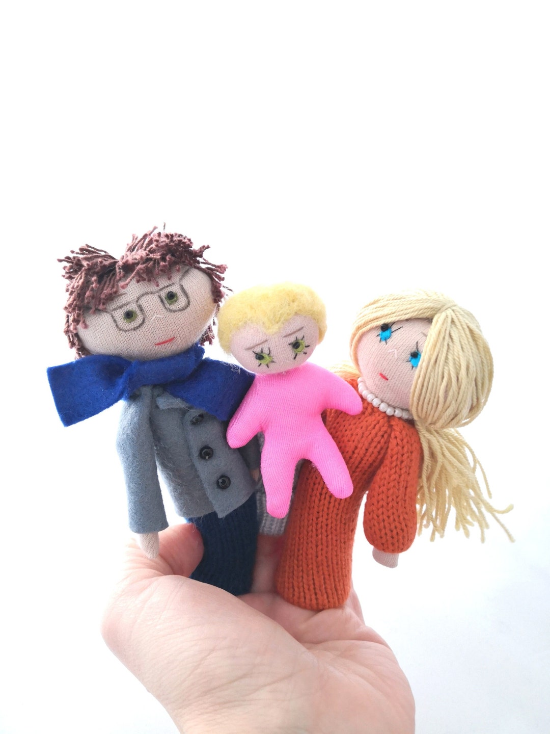 3 Finger Puppets A Beautiful Family. - Etsy