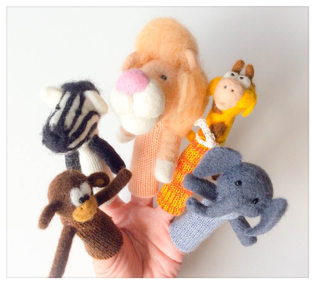 African Animals - Woolen Finger Puppets - Etsy