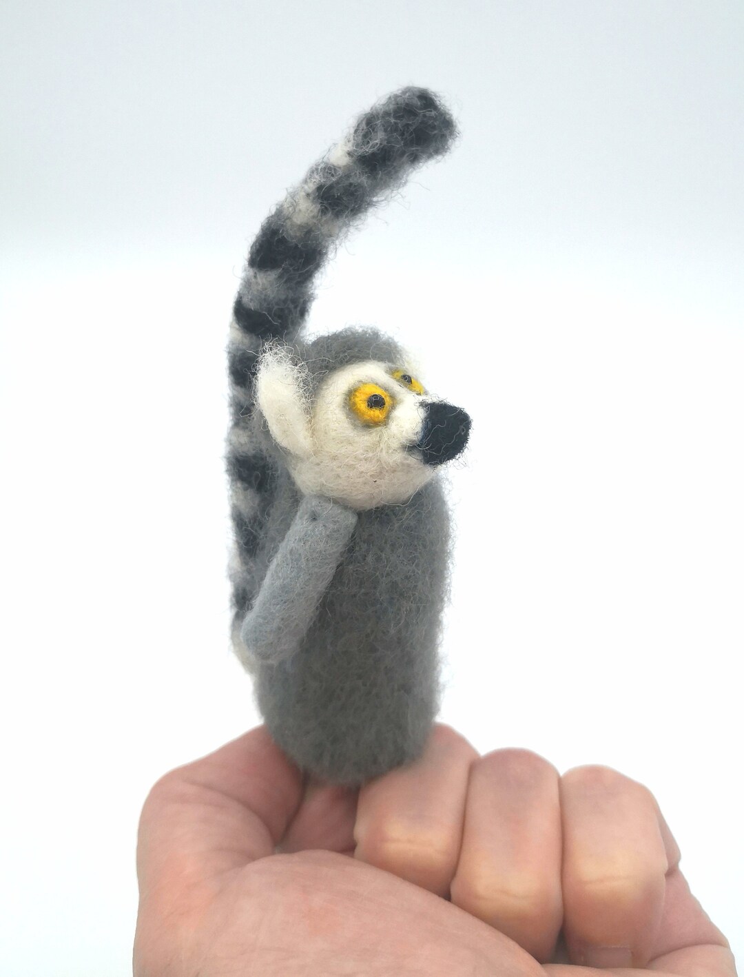 Felted Wool Finger Puppet A Lemur. - Etsy