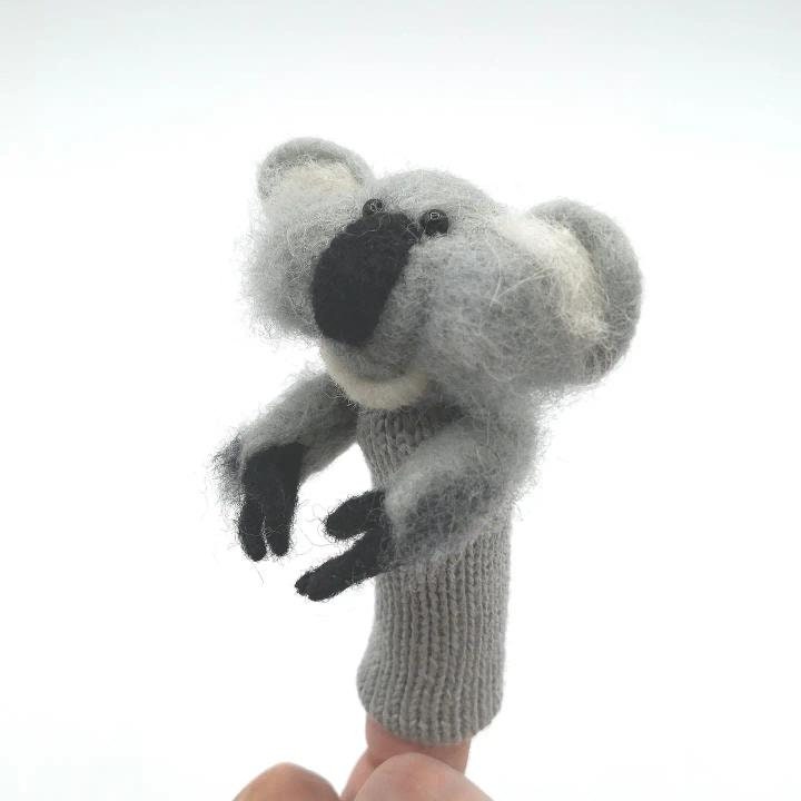 Finger Puppet in Koala Wool. - Etsy