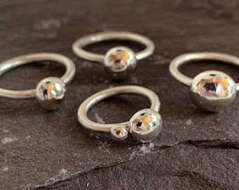 Silver Pebble Rings Silver Stacking Ring Nugget Rings - Etsy UK