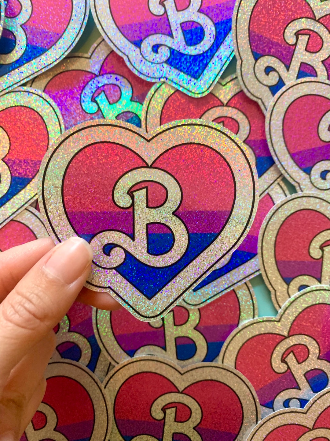 Sparkly Bi Barbie Glitter Sticker - Etsy