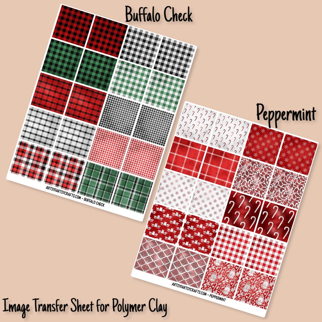 Buffalo Check or Peppermint Printed Image Transfer Sheet for - Etsy