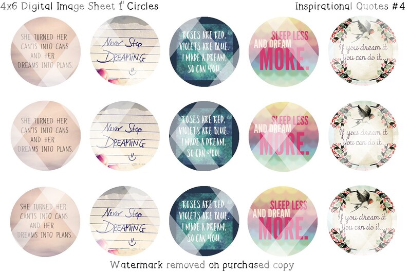 Inspirational Quotes 2 2 4x6 Printable 1 Circle | Etsy