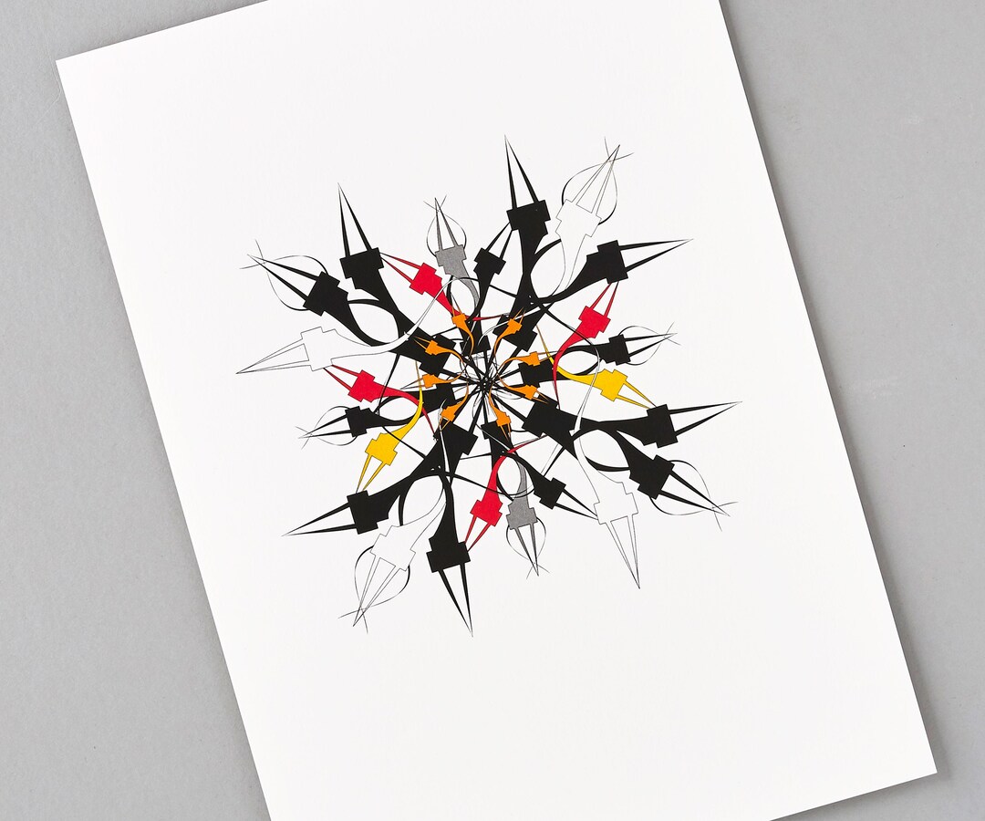 Colourful Abstract Art Print, Modern Art, Fun Office Wall Art, Gift for ...