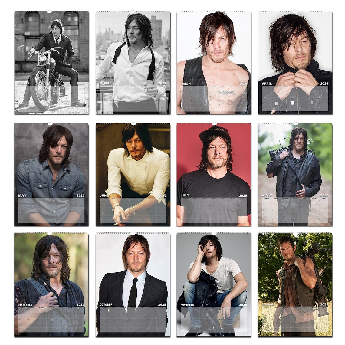 Norman Reedus Full Photo Calendar | Choose Start Month 2026/27 ...