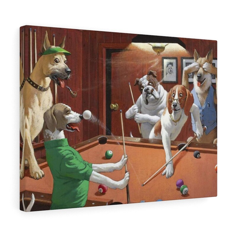 Dogs Playing Pool - Etsy