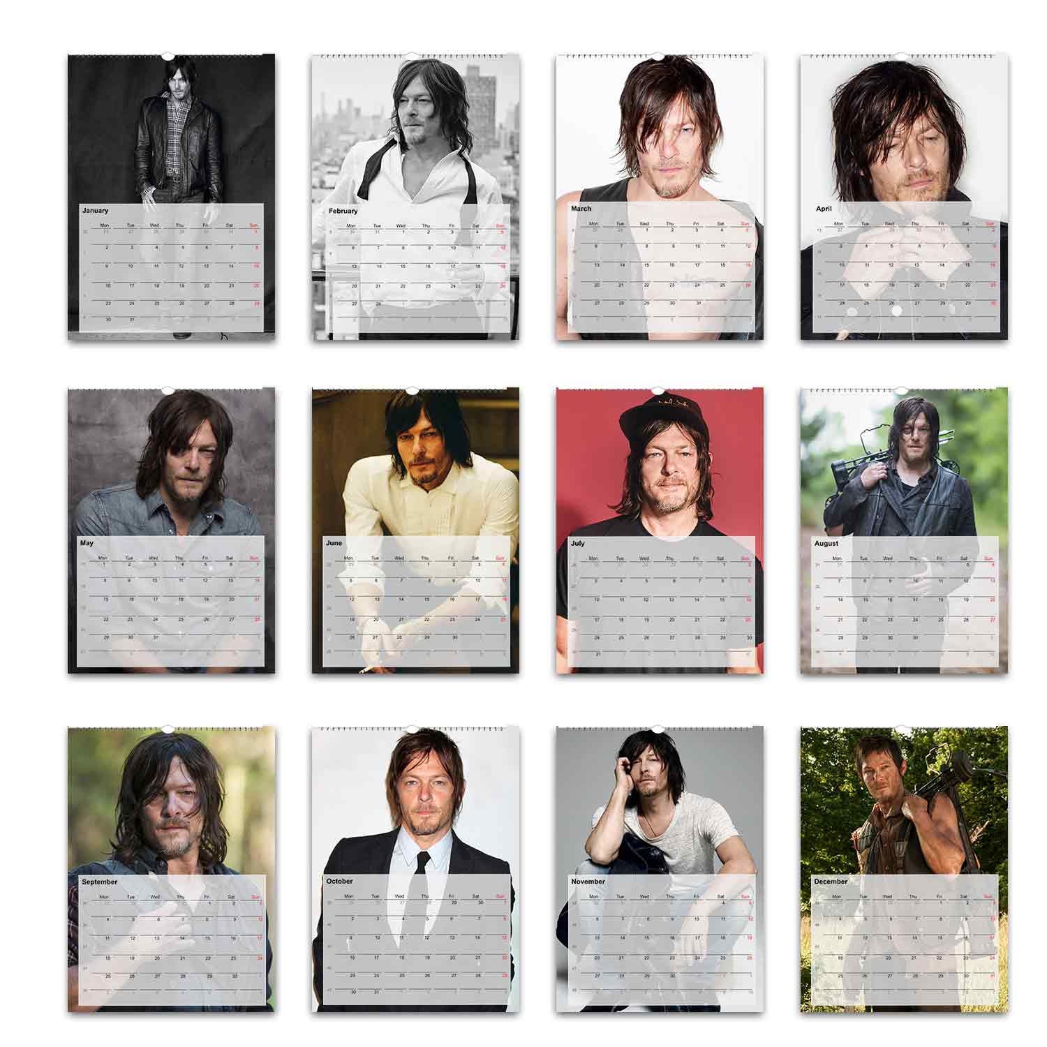 Norman Reedus Full Photo Calendar Choose Start Month 2024 Personalised ...