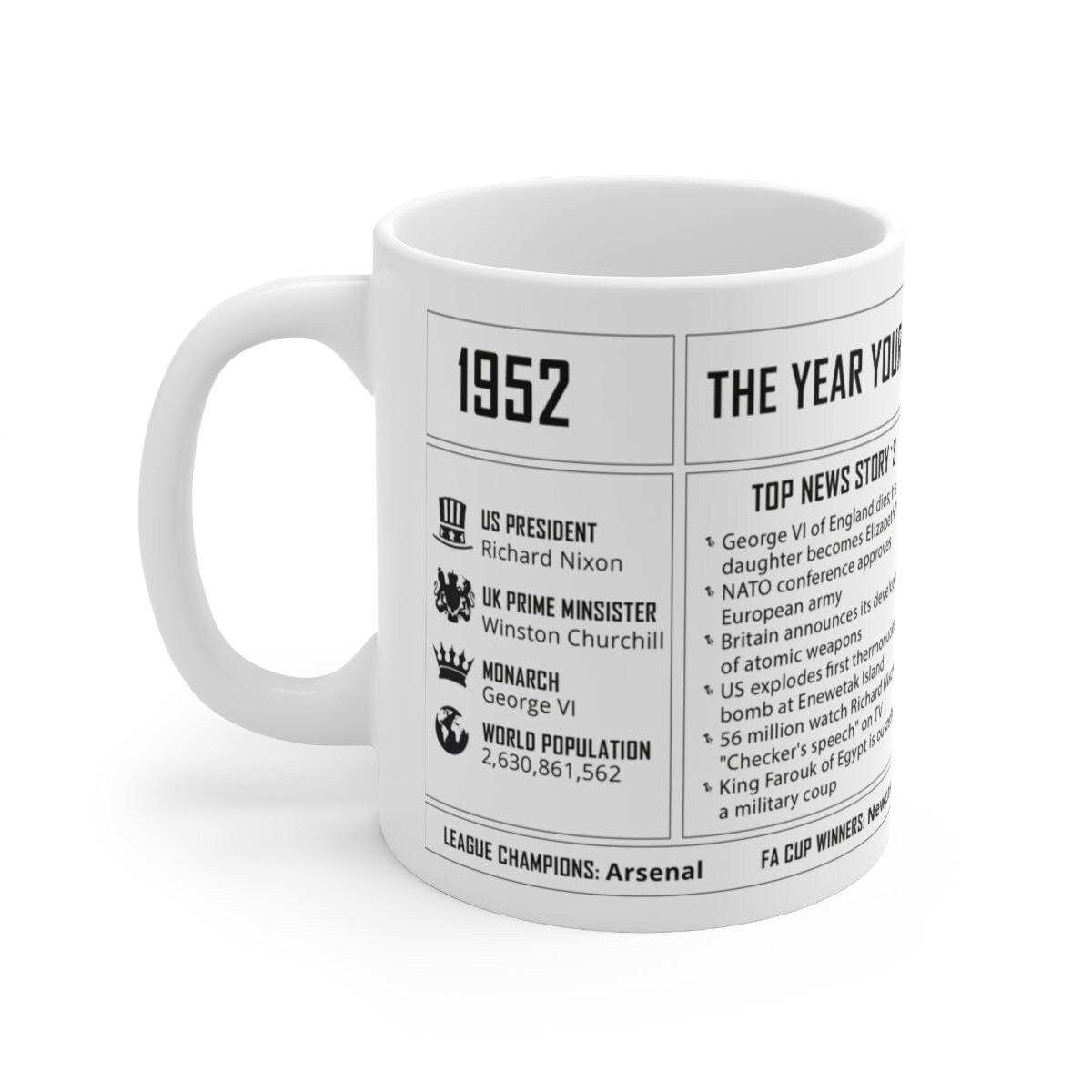 70th Birthday the Year You Was Born 1952 Mug Personalised - Etsy