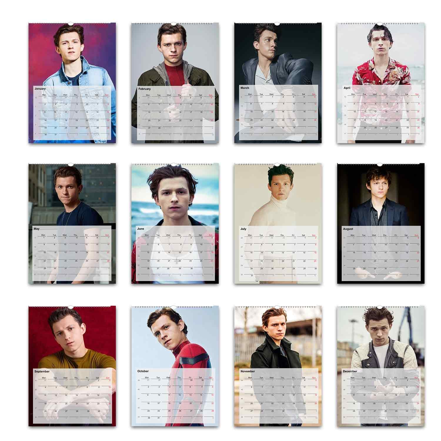 Tom Holland Full Photo Calendar Choose Start Month 2024 Personalised ...
