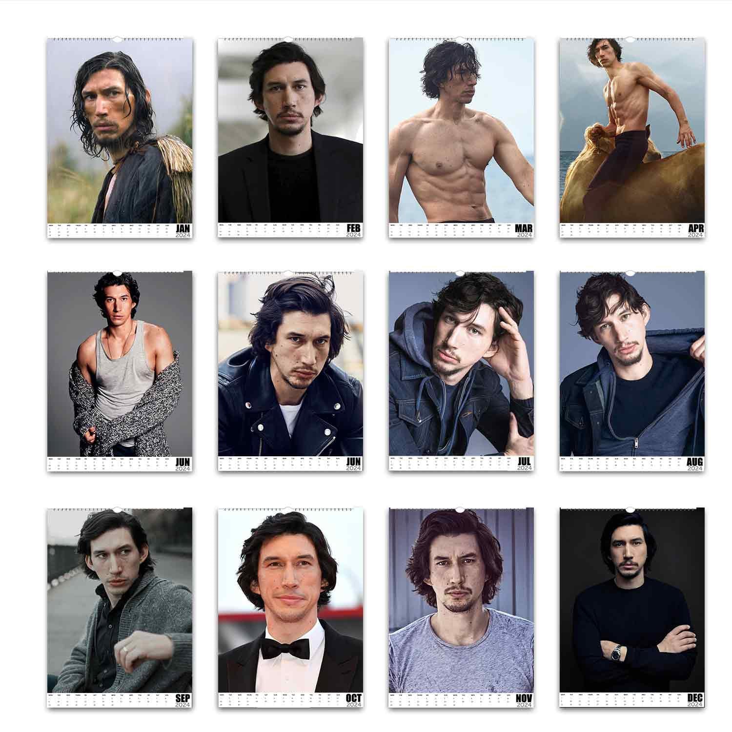 Adam Driver 2024/5 Choose Start Personalised Calendar Full Photo Slim ...