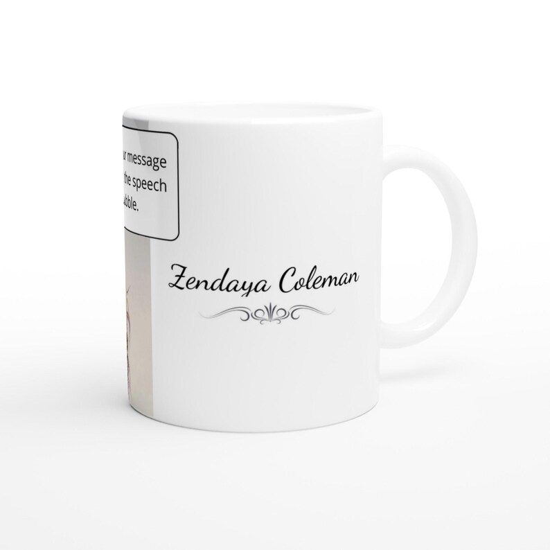 Zendaya Coleman Mug Personalised Message in the Speech Bubble - Etsy