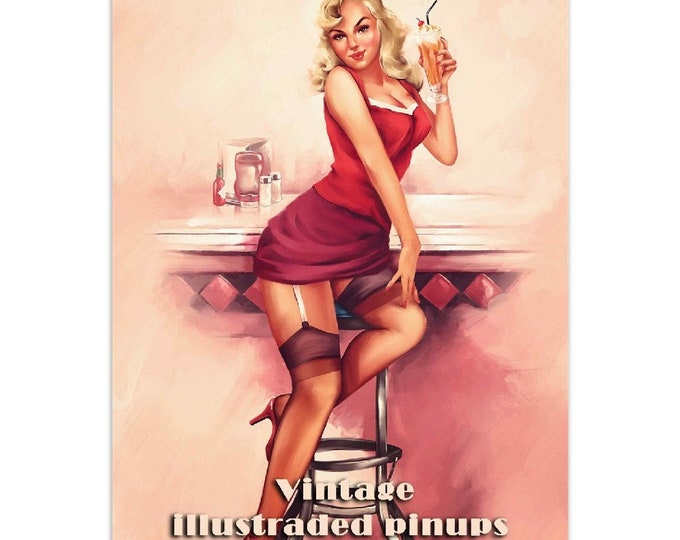 1930s Pinups Illustrations Full Photo Calendar | Choose Start Month 2025/26 Personalised | Full ...