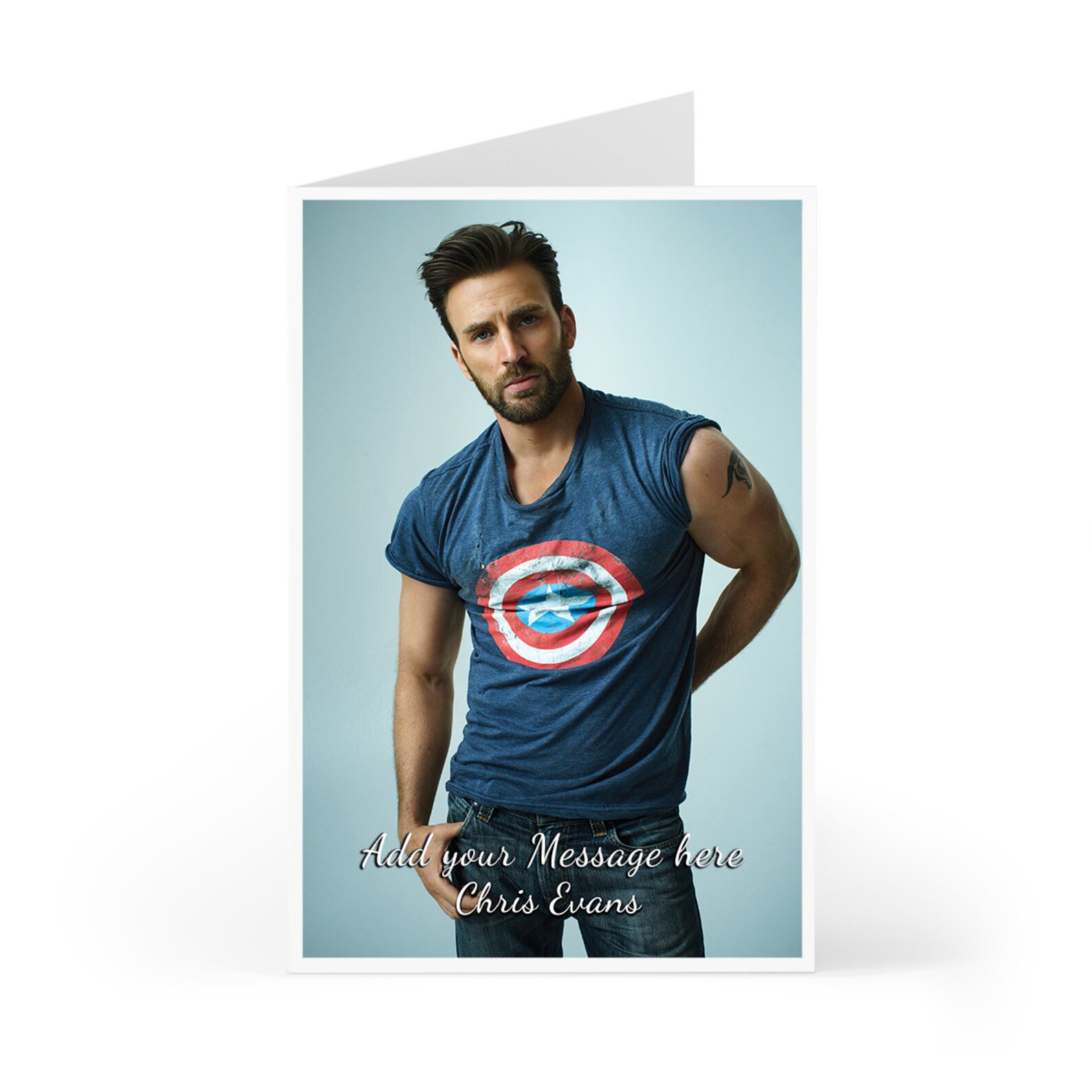 Chris Evans Birthday Greeting Card Personalised Your Message - Etsy