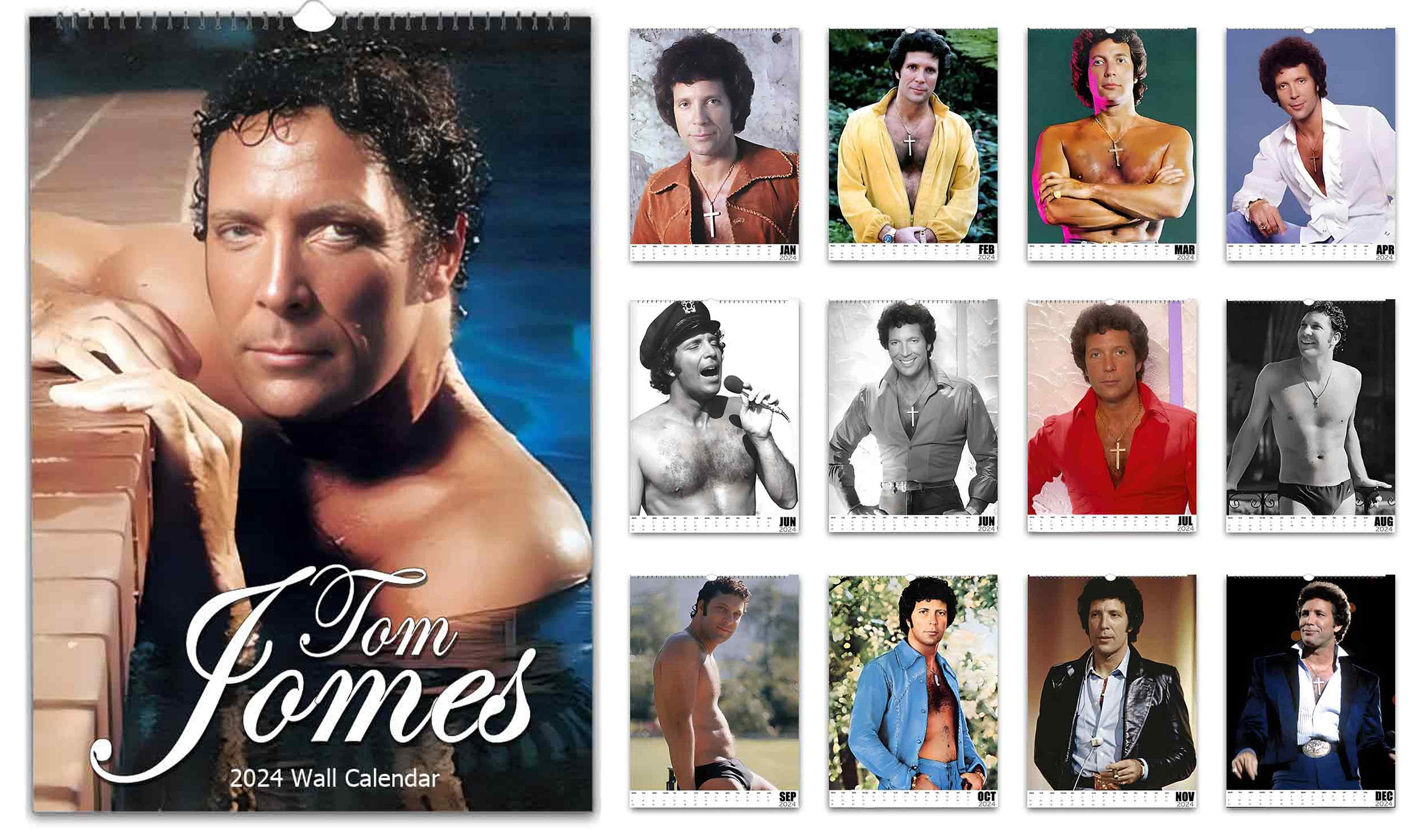 Young Tom Jones 2024 Personalised Calendar Full Photo Slim Dates Wall ...
