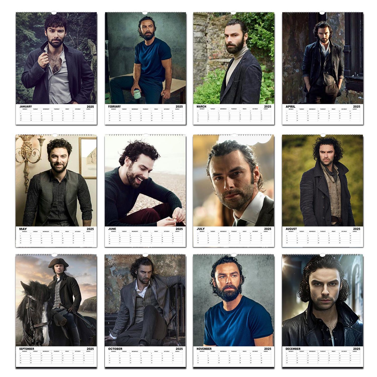 2025/6 Aidan Turner Calendar | Full Photo Personalised | Choose Start ...
