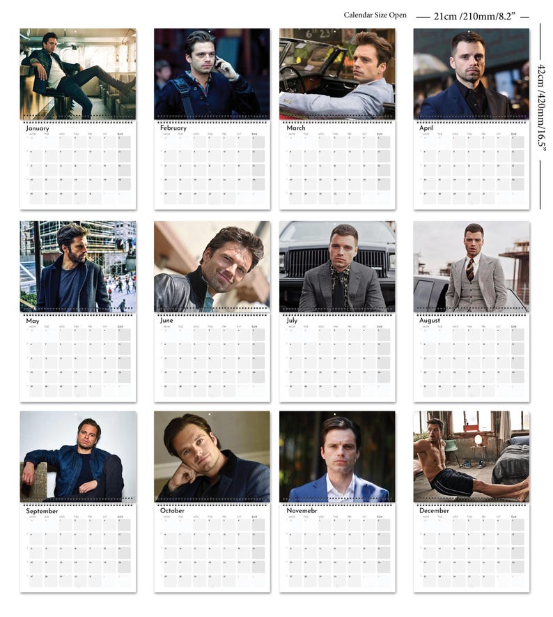 Sebastian Stan / 2026/27 / Elige el mes/año de inicio / Agenda grande ...