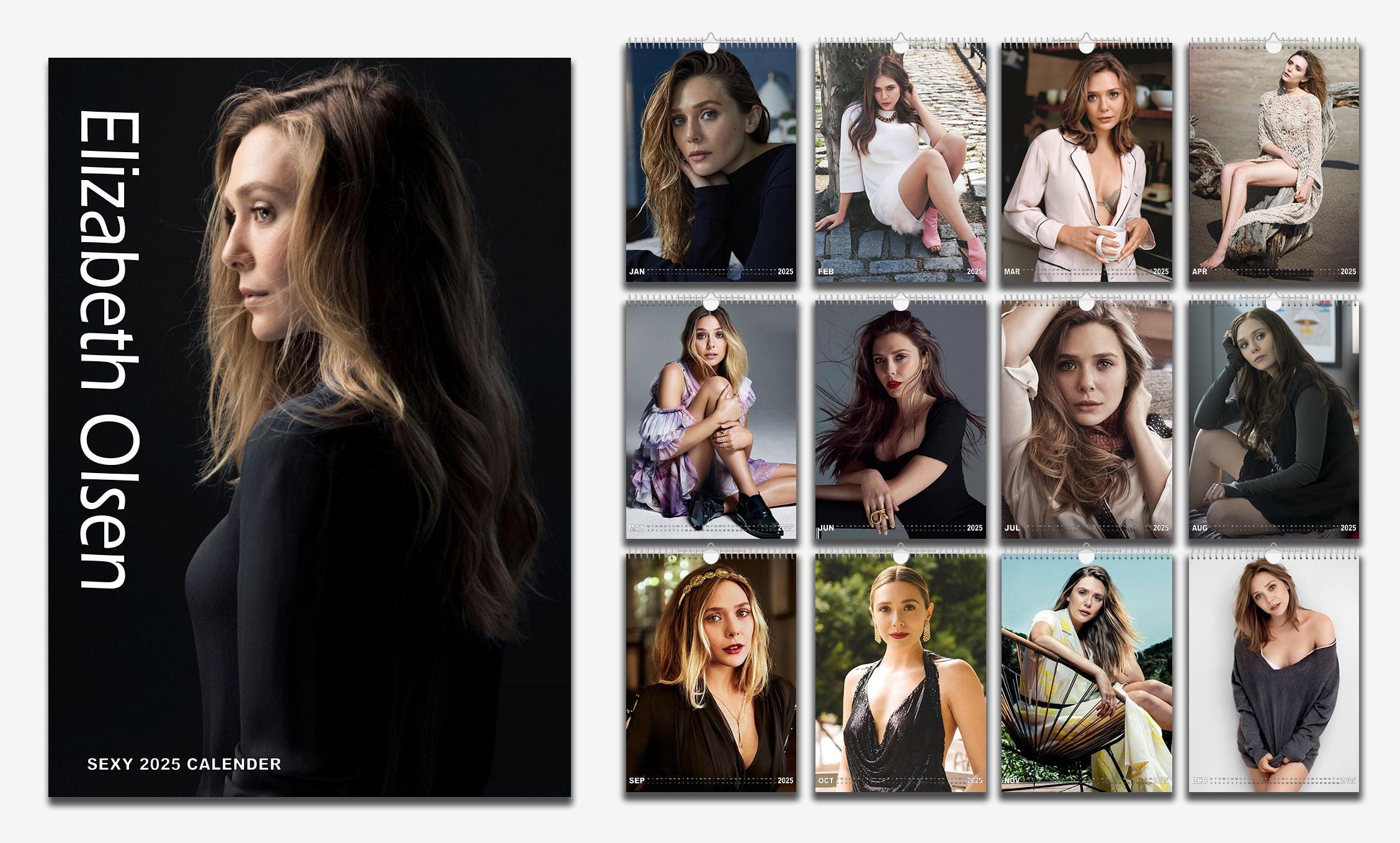 2025/6 Elizabeth Olsen Beautiful Calendar | Full Photo Personalised ...