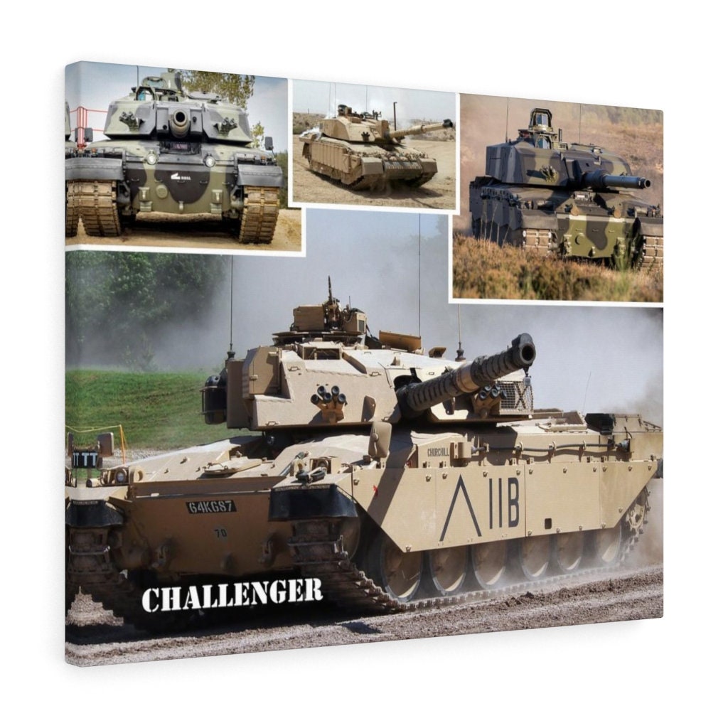 Britsh Army Challenger Tank Collage Large Stretched Canvas Personalised ...