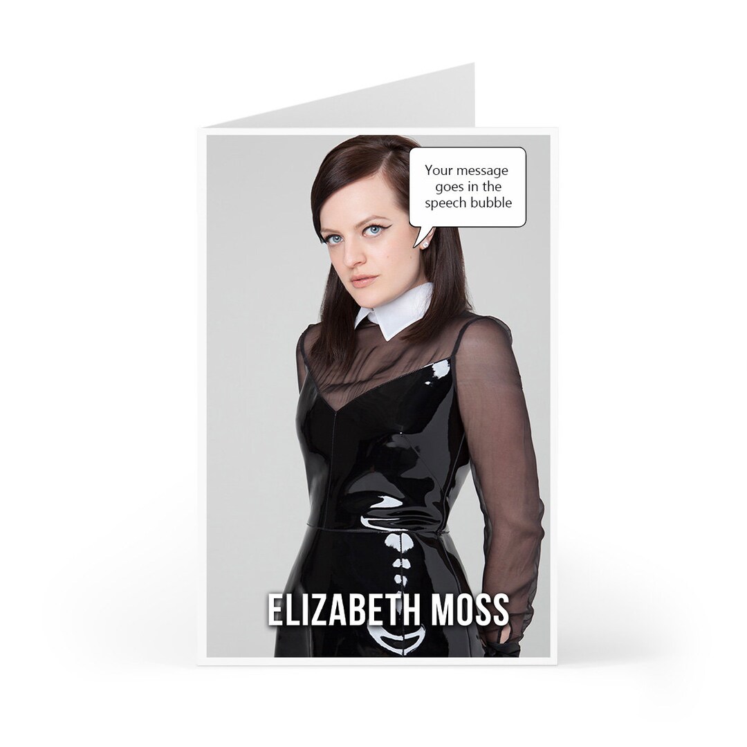 Elizabeth Moss Birthday, Greeting Card Personalised Your Message in ...