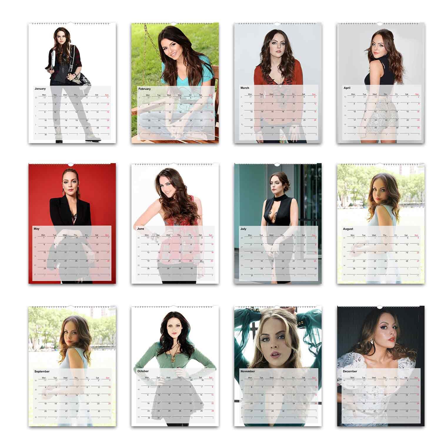 Elizabeth Gillies Full Photo Calendar | Choose Start Month 2026/27 ...