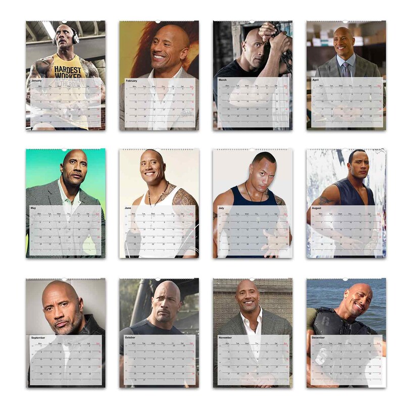 Dwayne Johnson Full Photo Calendar Choose Start Month - Etsy
