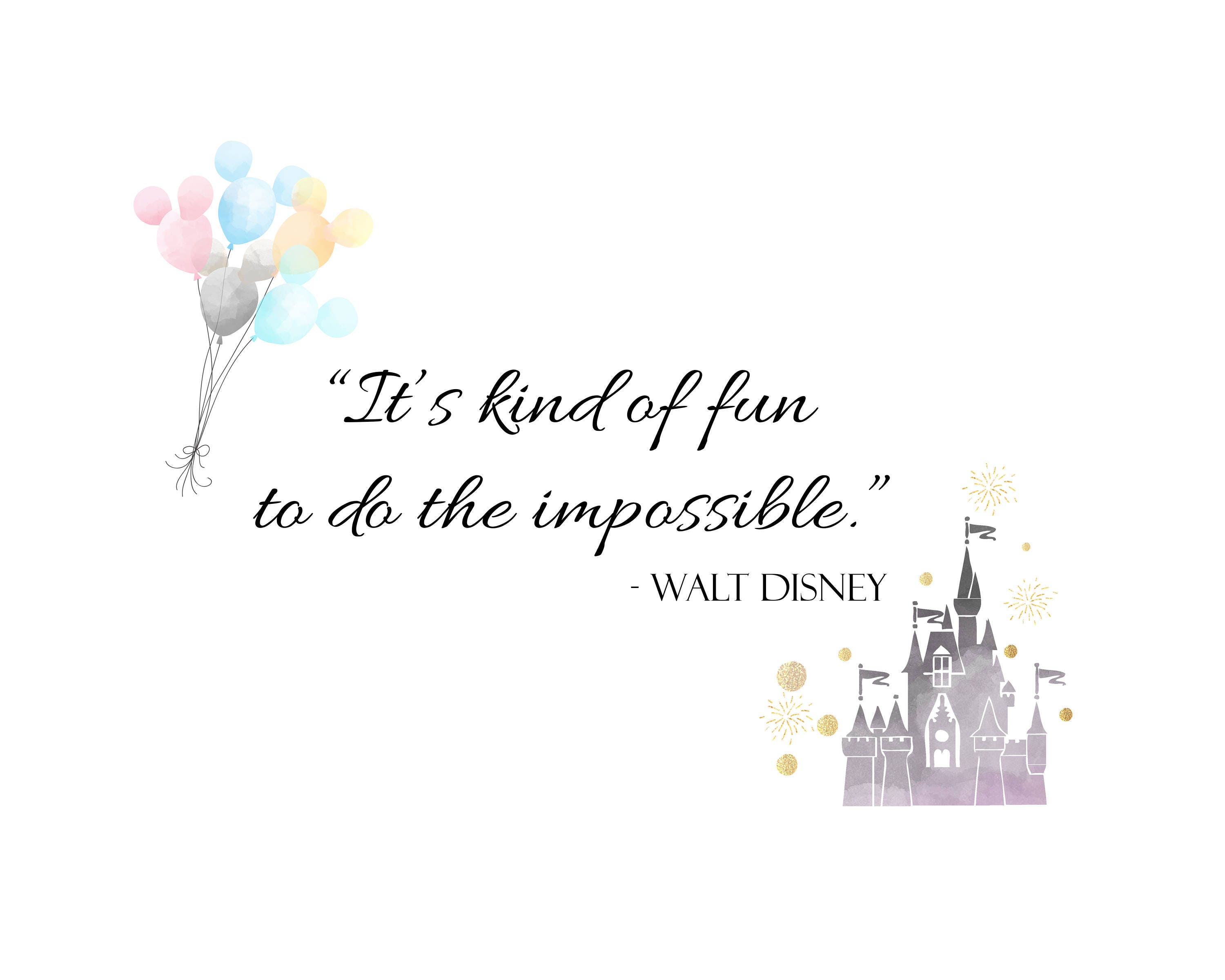 Home Decor Do the Impossible Disney Quote Print Home & Living etna.com.pe