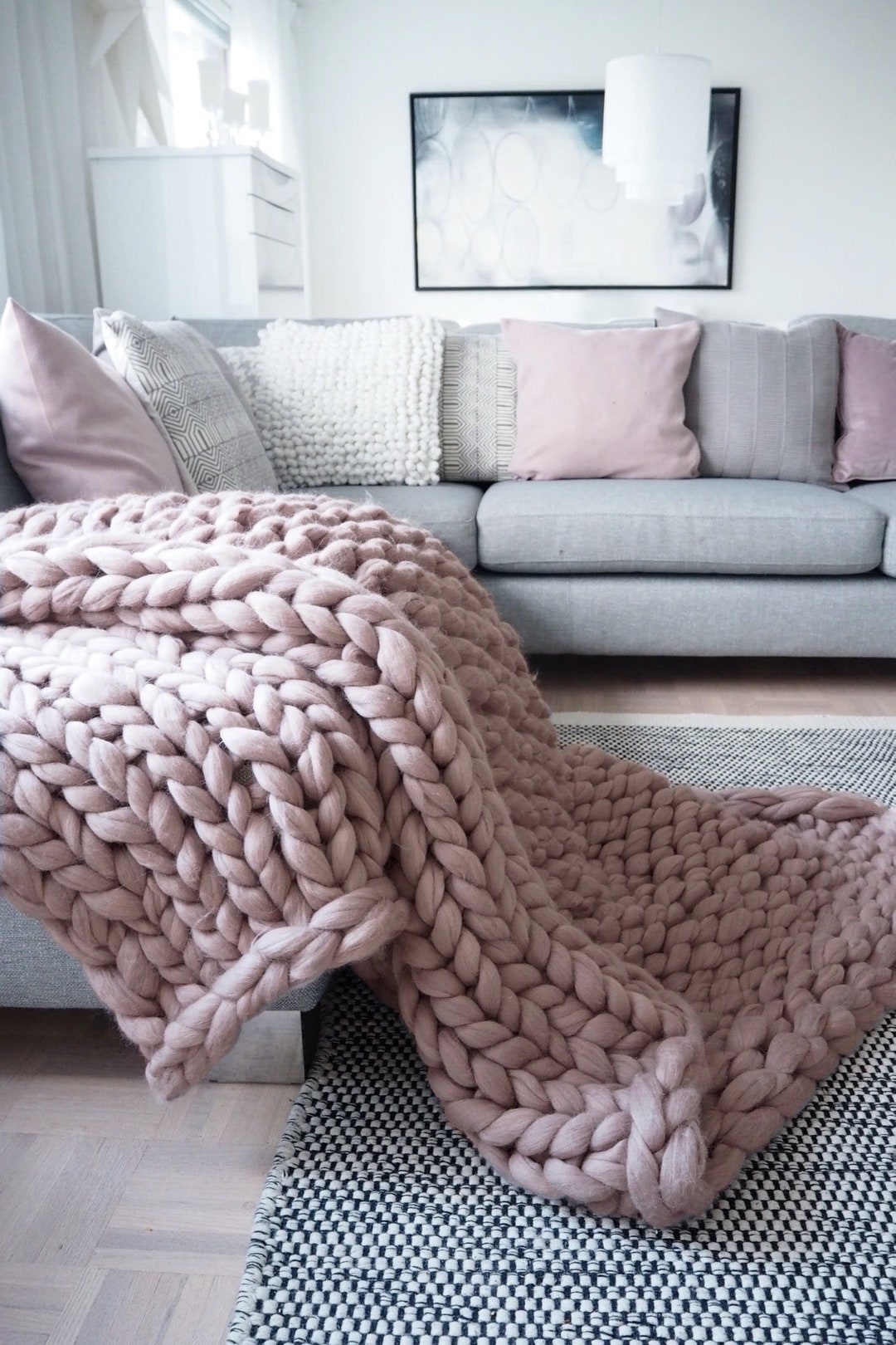 Chunky Knit Blanket, Premium Quality Softest Merino Wool Blanket ...