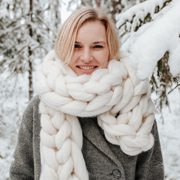 Chunky Knit Scarf - Etsy