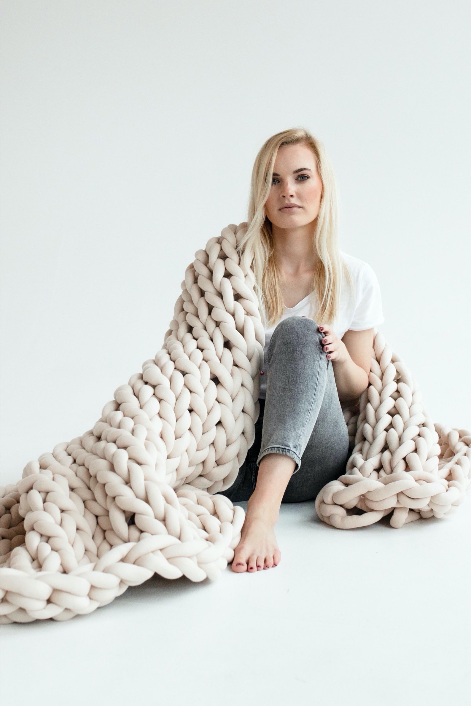 Braided Blanket Tube Yarn Blanket Chunky Knit Blanket - Etsy