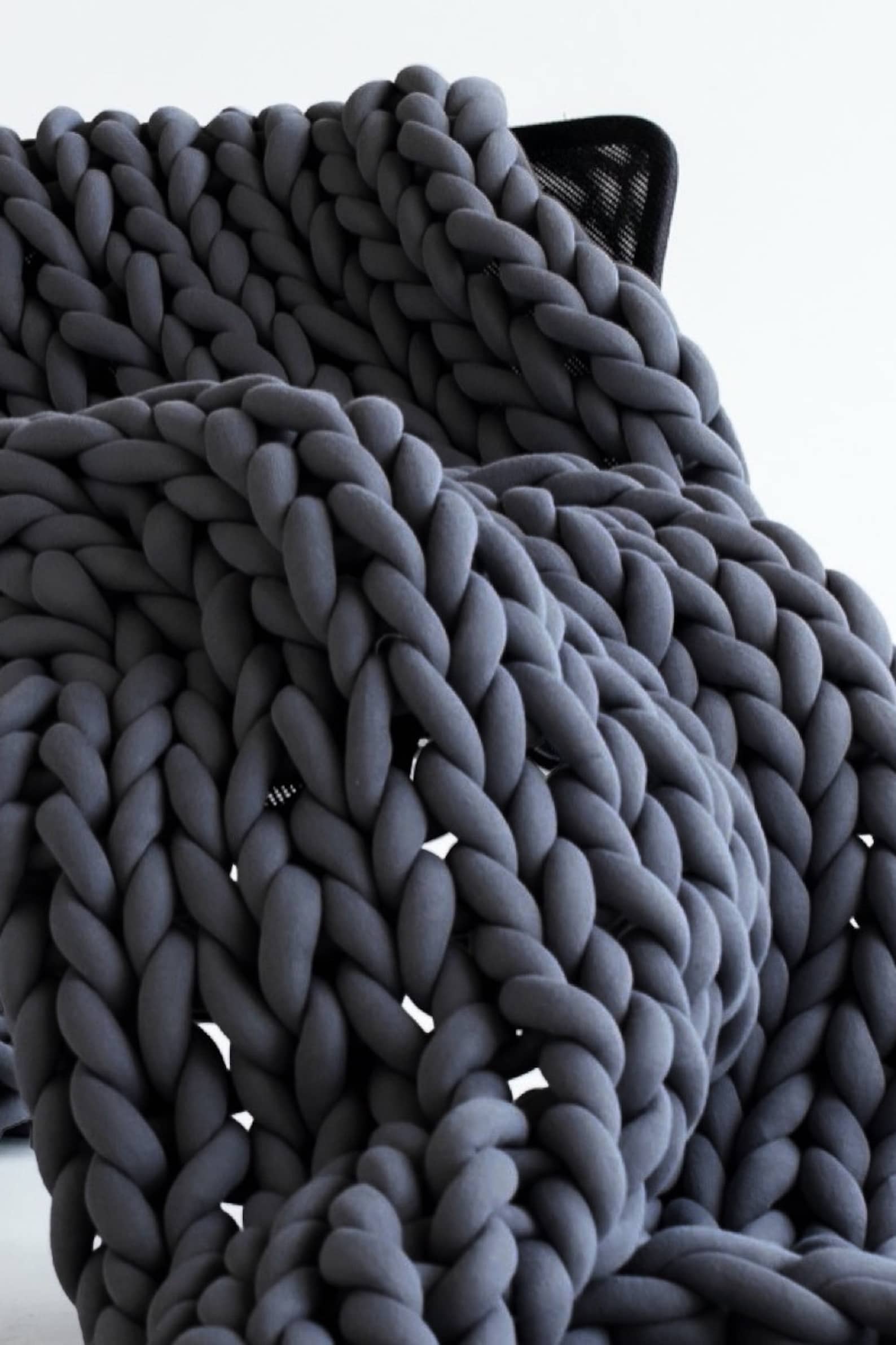 Chunky Knit Cotton Tube Yarn Blanket: Vegan Weighted Blanket - Etsy