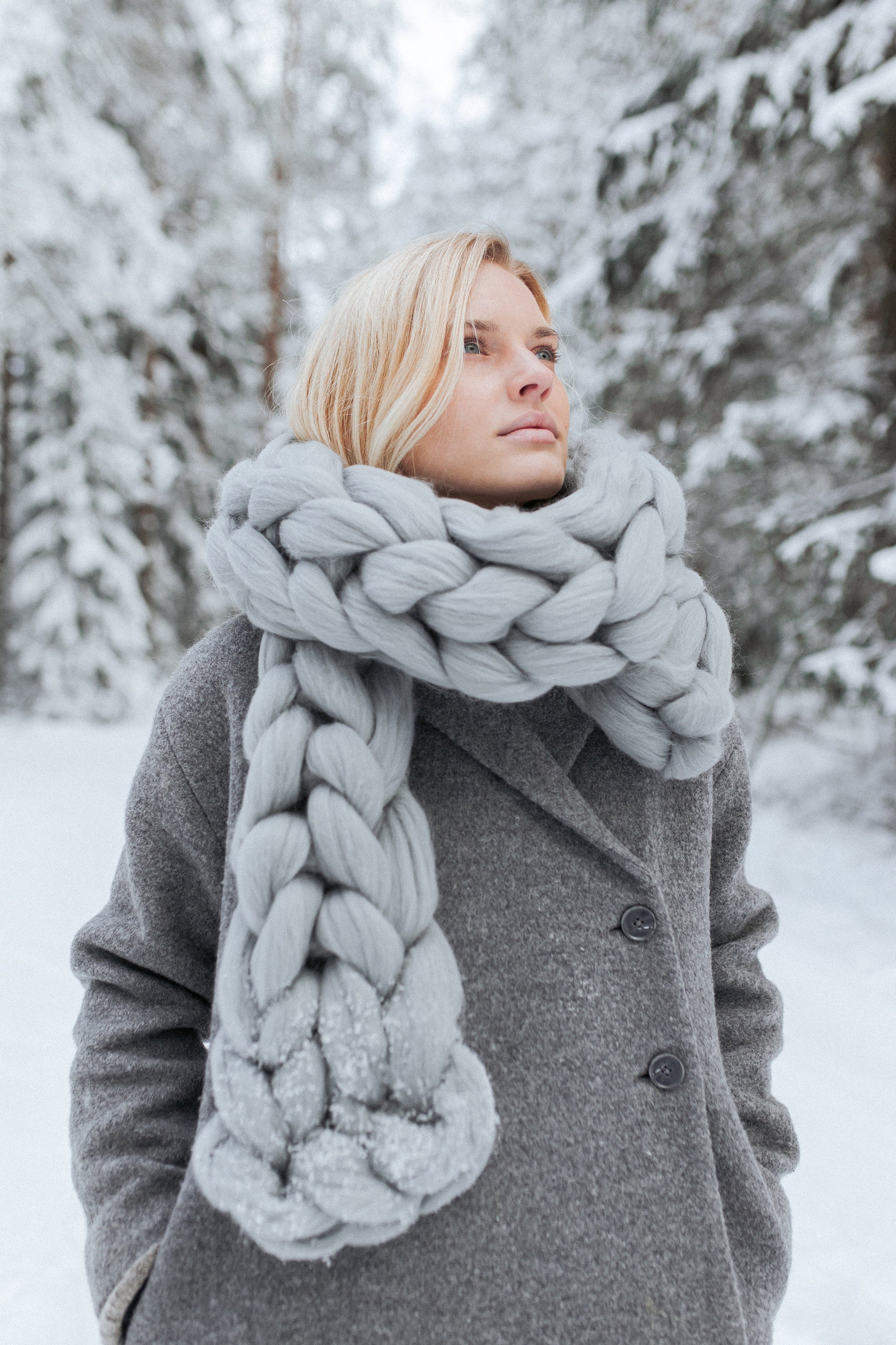 Knitted Scarf Wool Scarf Women Scarf Winter Scarf Warm | Etsy