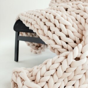 Tube Yarn Blanket Braided Blanket Chunky Knit Blanket - Etsy