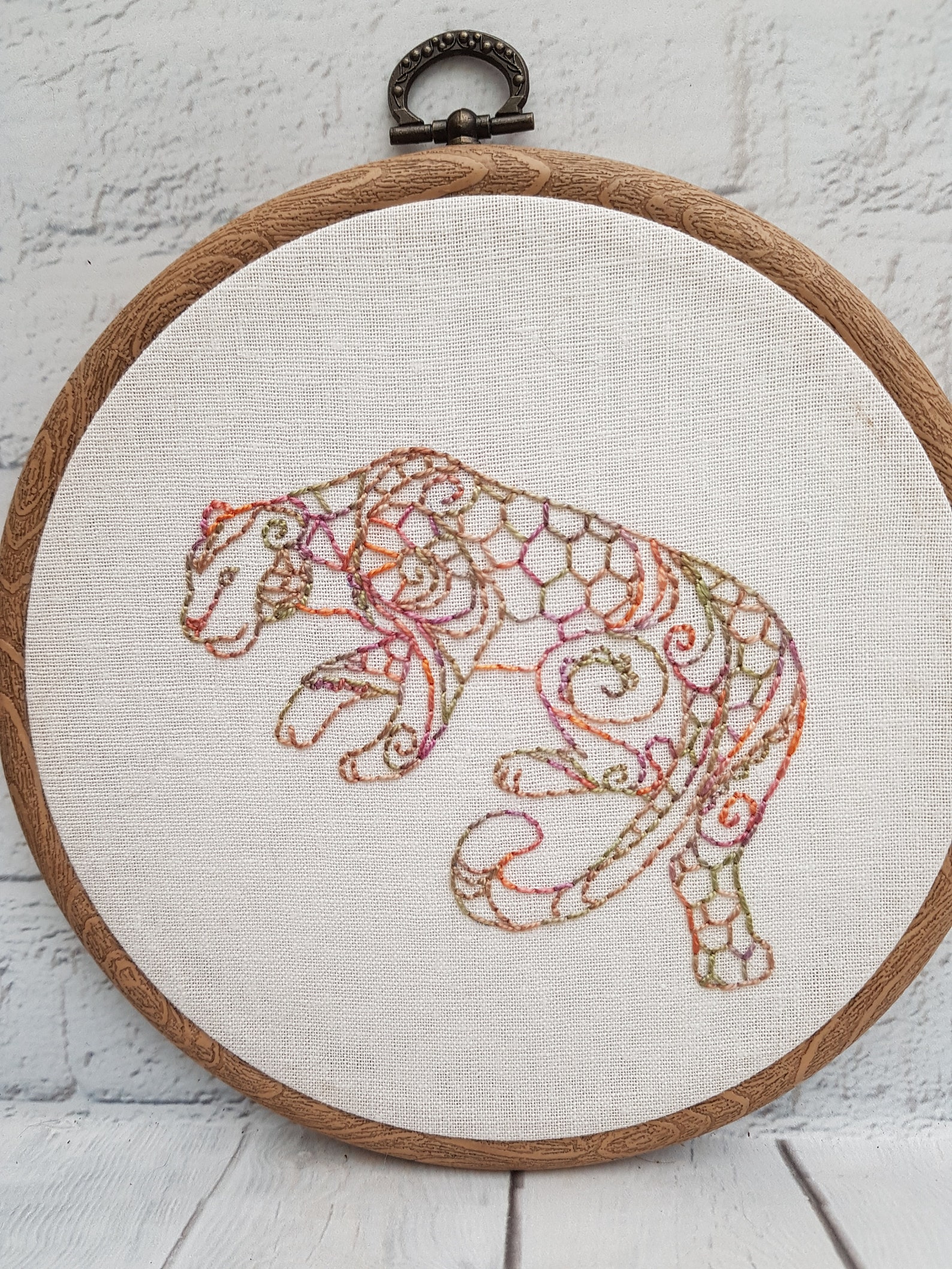 Leopard Embroidery Hoop, Leopard Art, Leopard Gift, Endangered Species ...