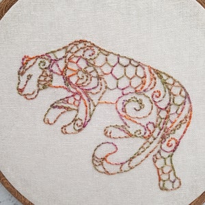 Leopard Embroidery Hoop, Leopard Art, Leopard Gift, Endangered Species ...