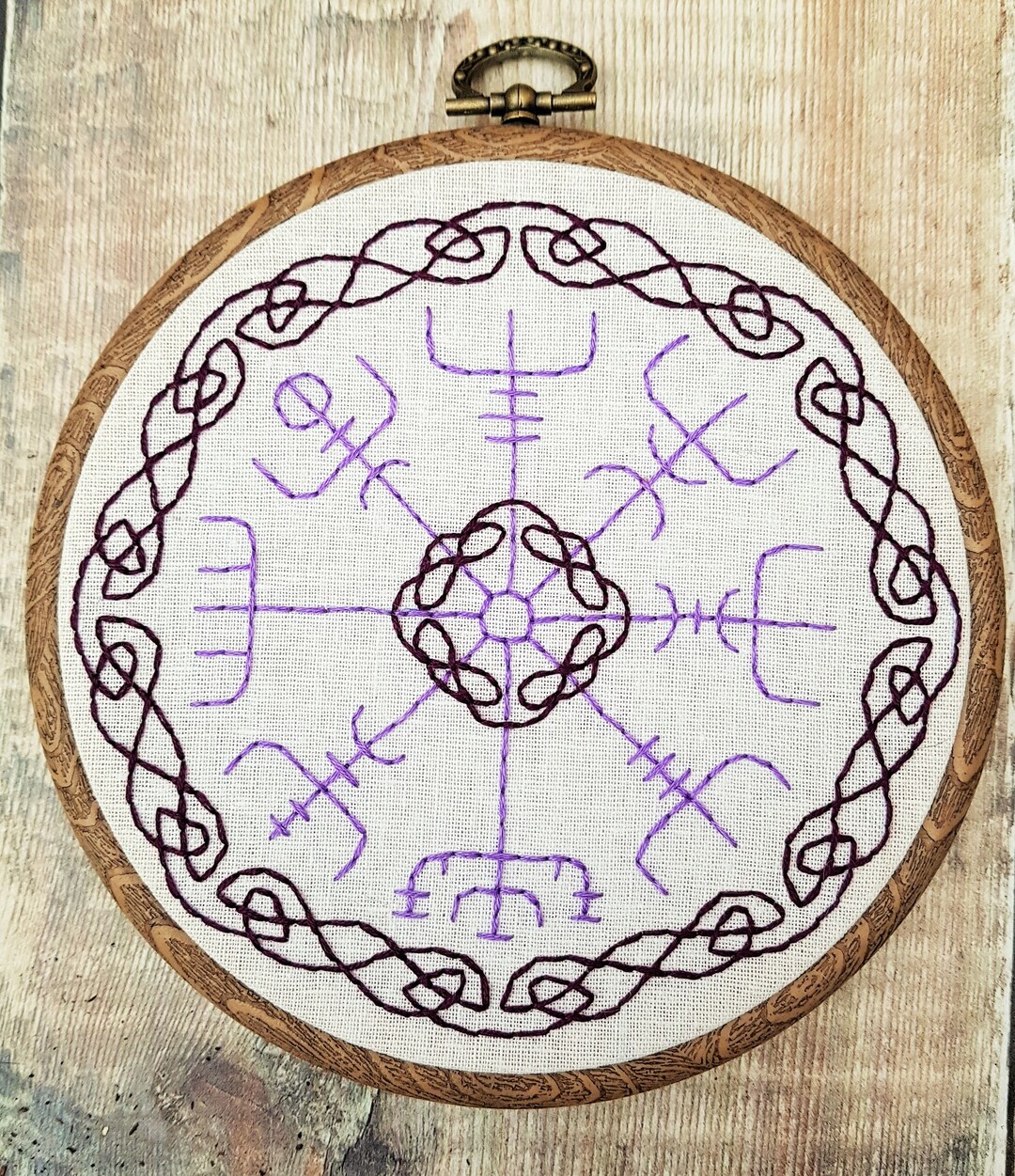 Vegvisir Viking Norse Compass Rune Hand Embroidery Hoop - Etsy