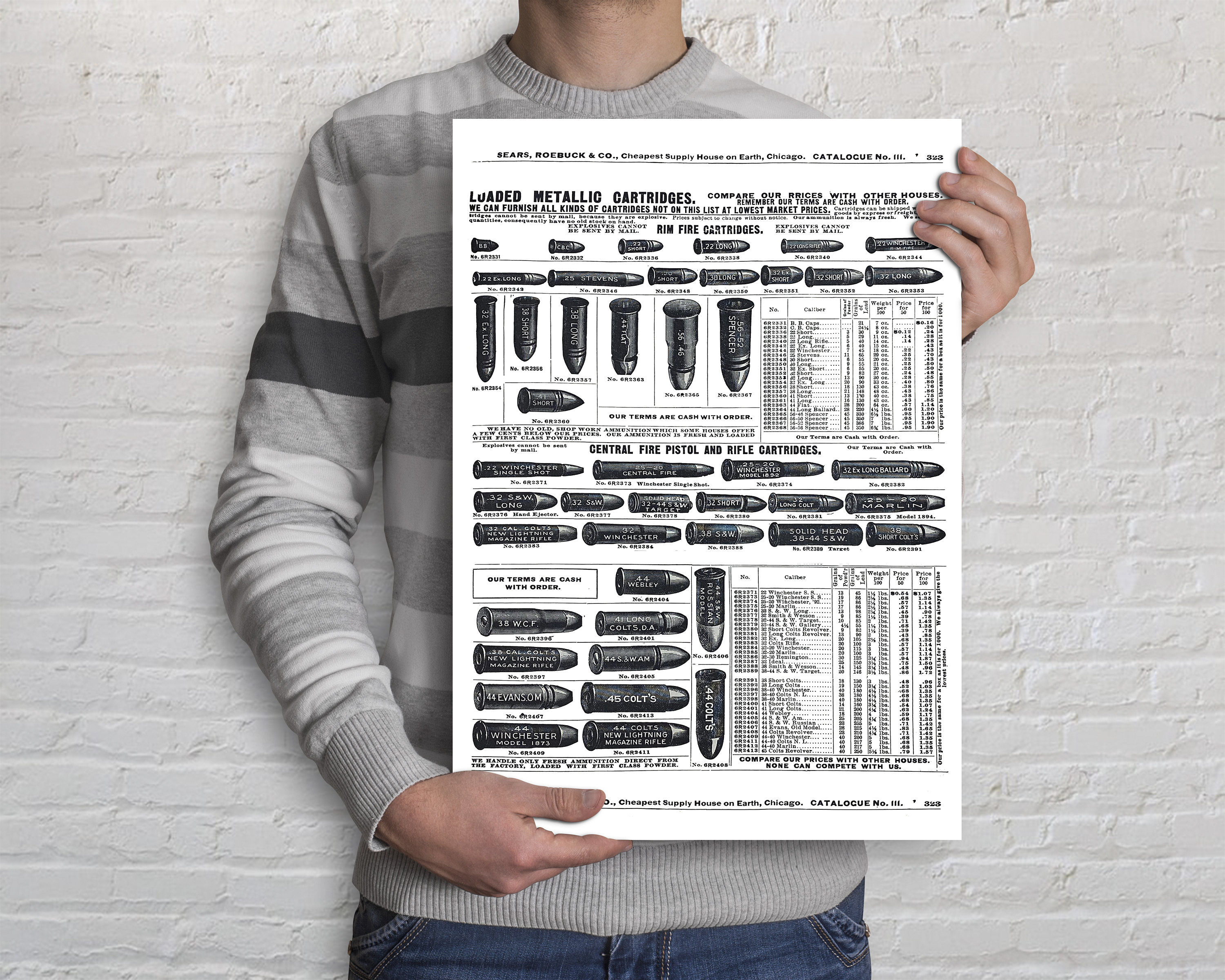 Vintage Gun Poster, Wall Art Decor Gifts for Home Office, Man Cave, Gun ...