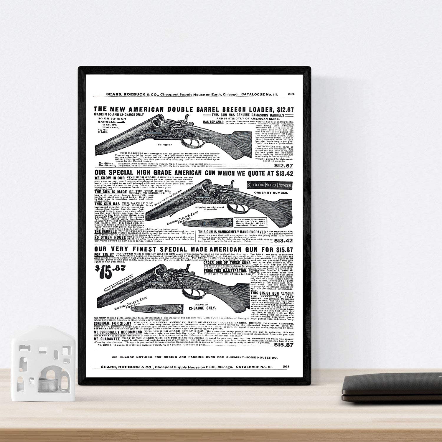 Vintage Gun Posters, 5 Posters, Wall Art Decor Gifts for Home Office ...