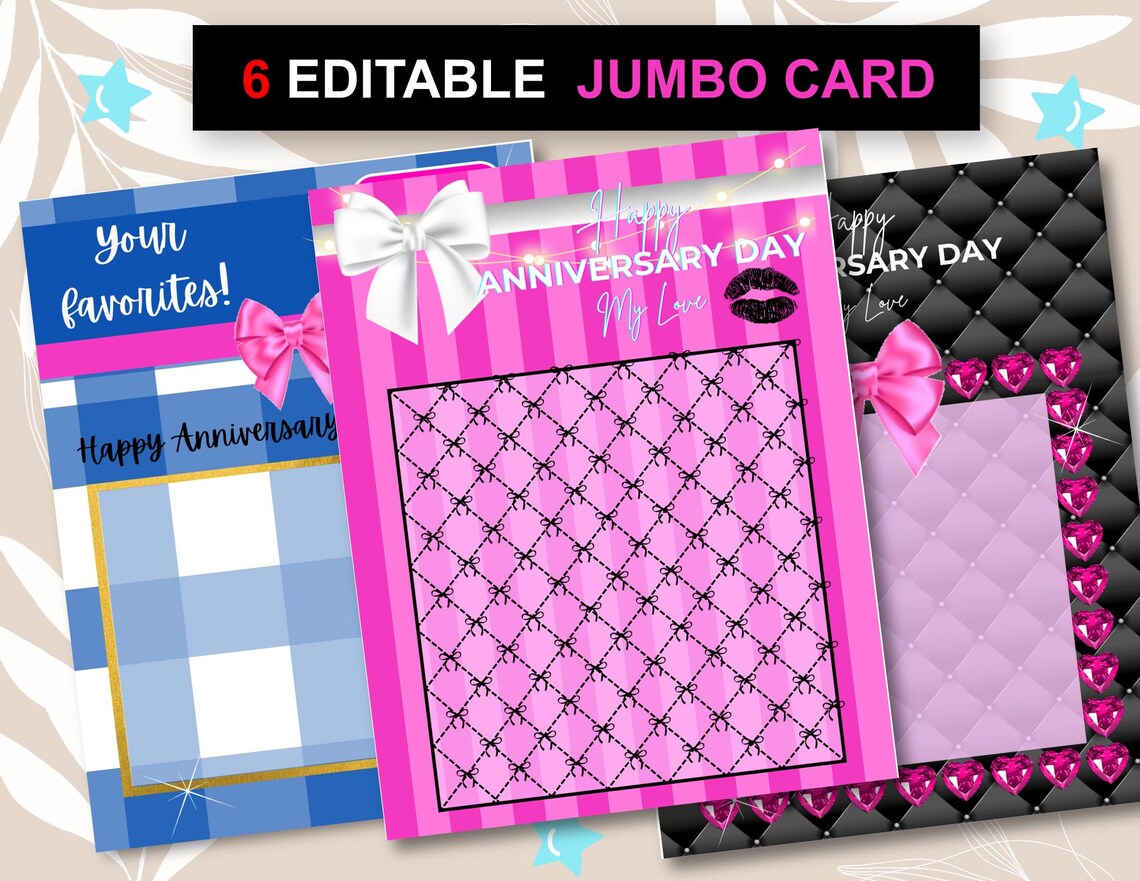 Editable Jumbo Card Templates - Etsy