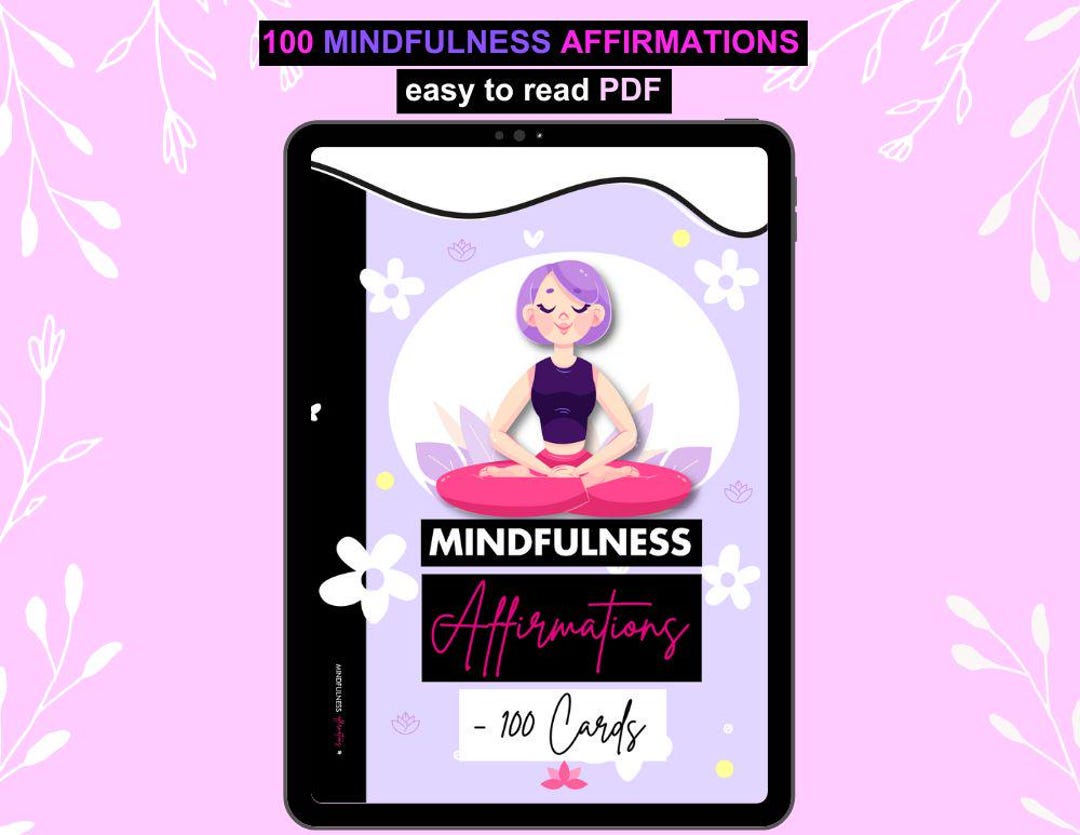 Mindfulness Affirmations, Vision Board Affirmation PDF, 100 Cards - Etsy