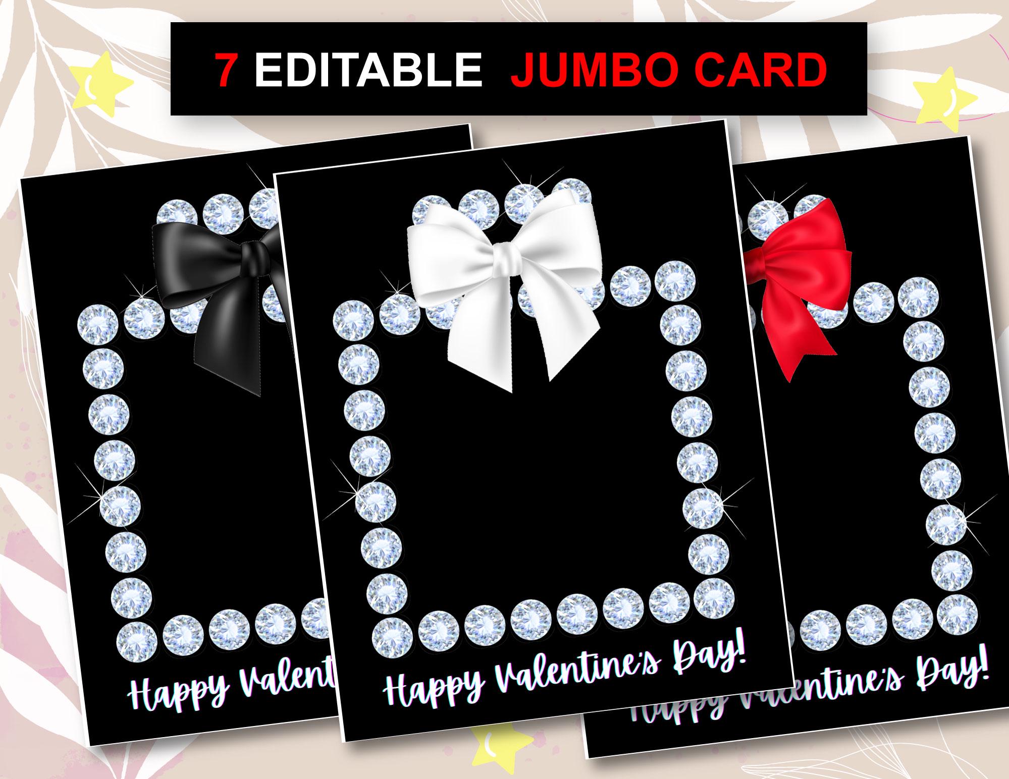 Editable Valentine's Day Jumbo Card Templates - Etsy
