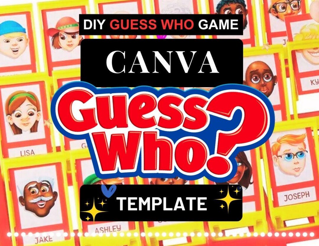 Guess Who Canva Template, Canva Game Board - Etsy
