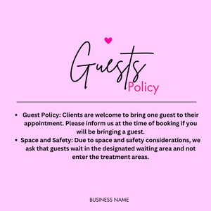 Booking Policy Template for Instagram Story, Post & Print, Terms and ...